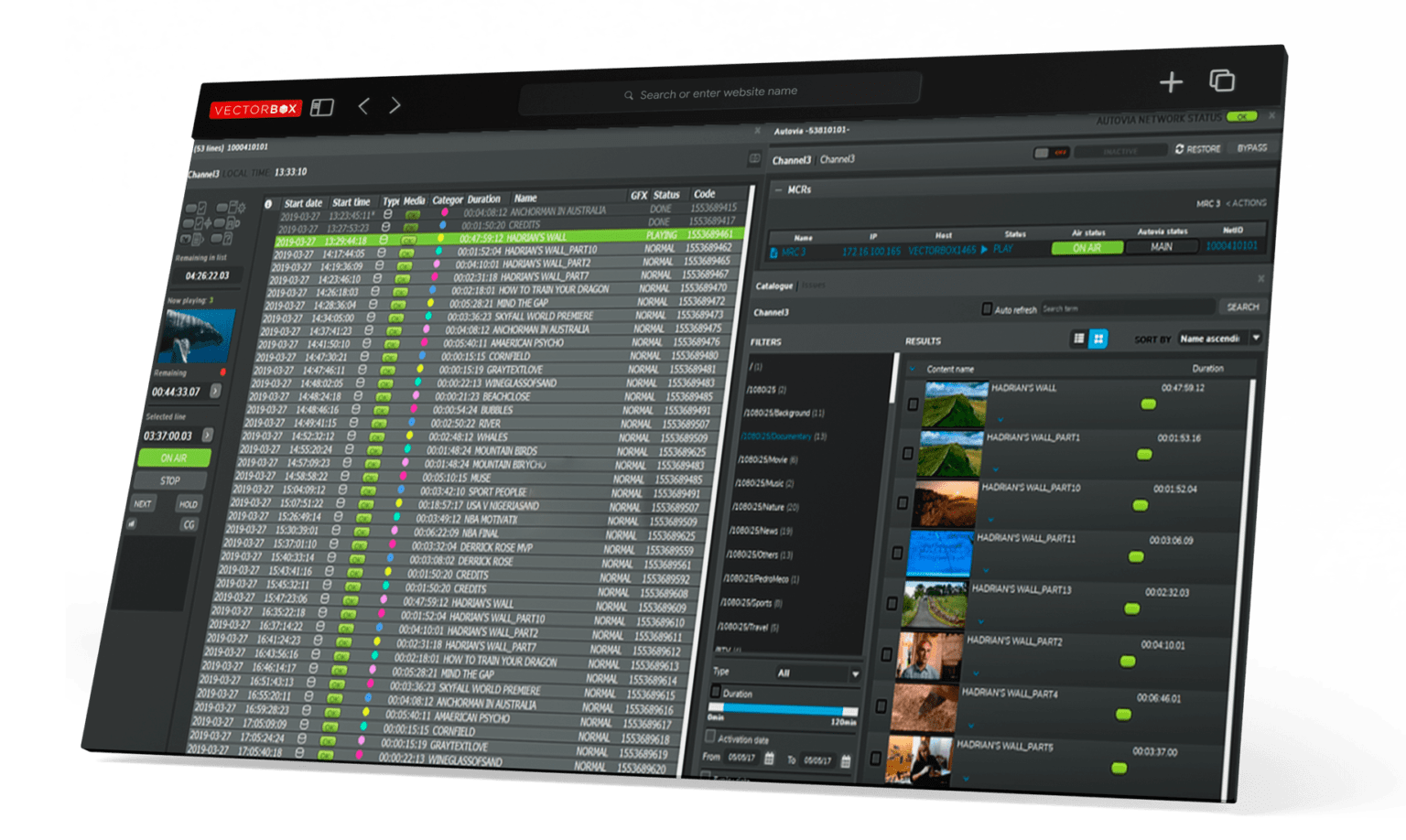 Vector3 - TV Playout - Ingest - Ad insertion